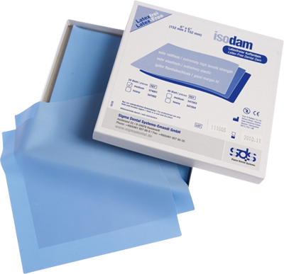 Kofferdamduk Isodam medium blå 20st - Dentalringen